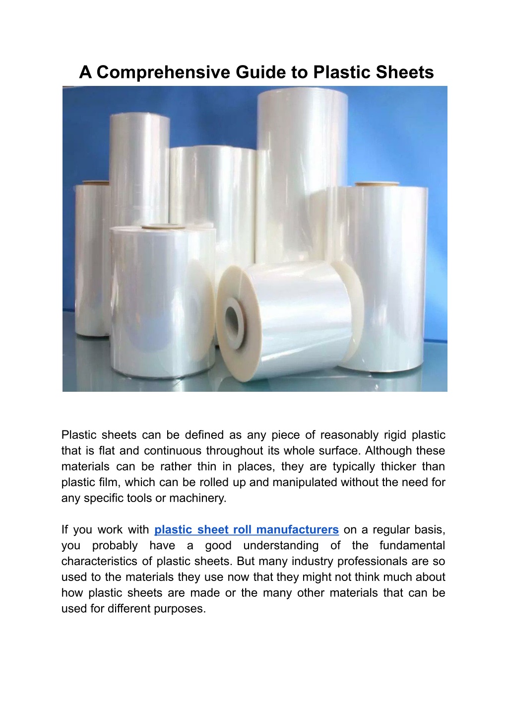 PPT - A Comprehensive Guide to Plastic Sheets PowerPoint Presentation ...