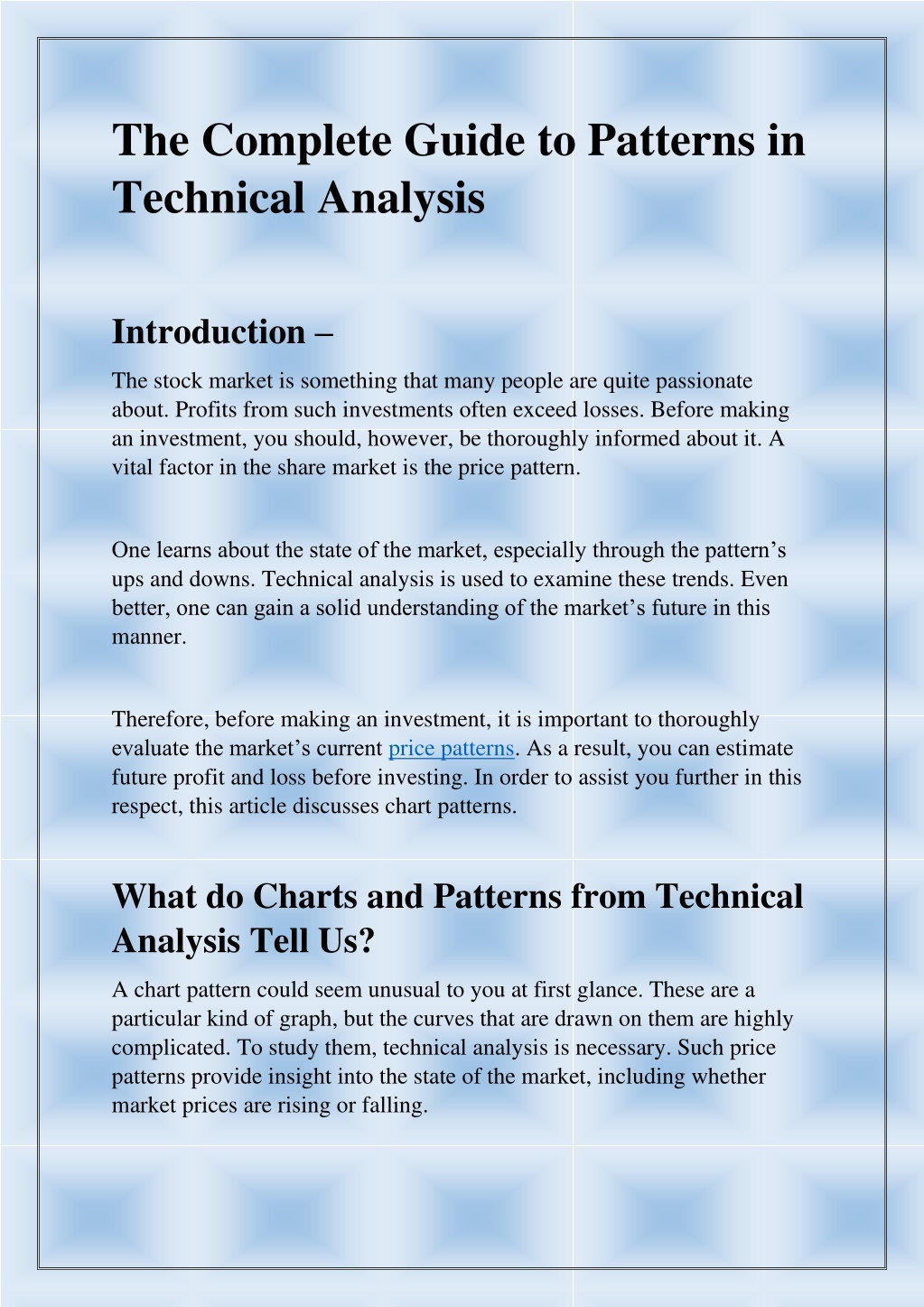 PPT - The Complete Guide to Patterns in Technical Analysis PowerPoint ...