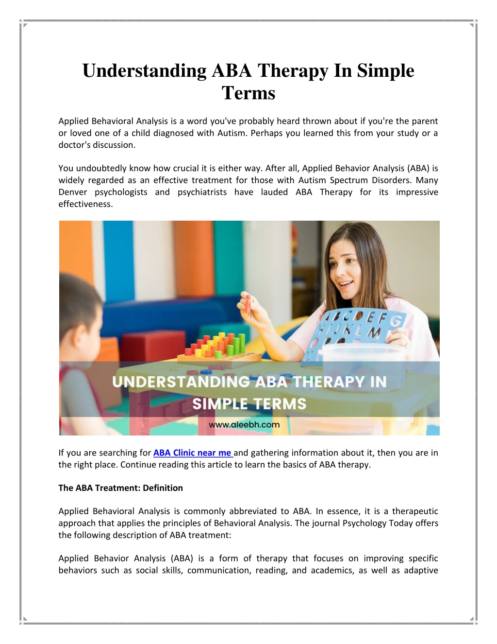 PPT - Understanding ABA Therapy In Simple Terms PowerPoint Presentation ...