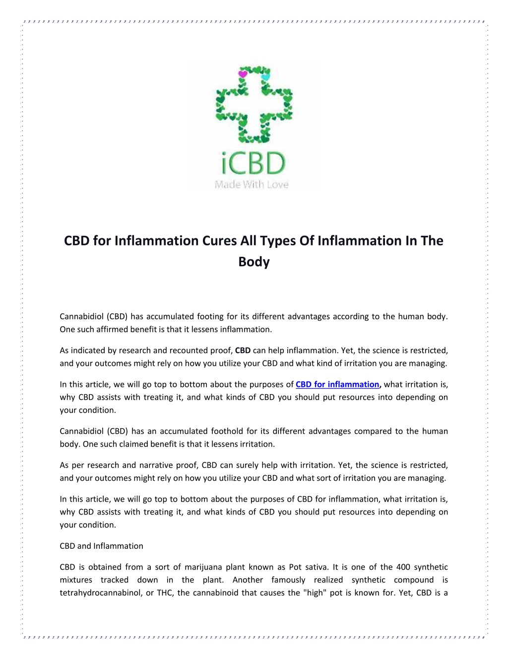 PPT - CBD for Inflammation Cures All Types Of Inflammation In The Body ...