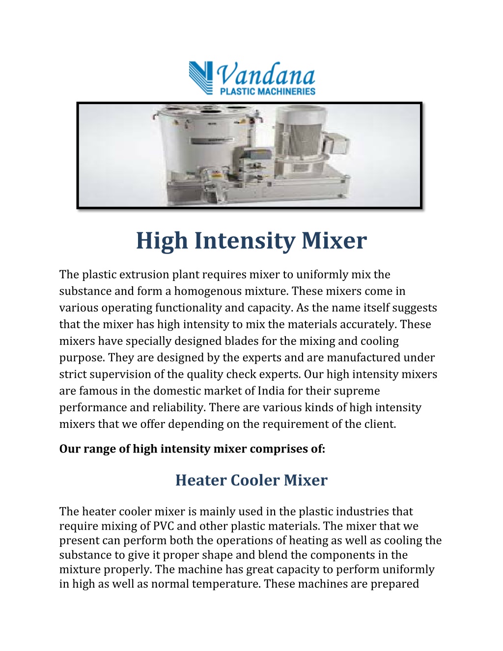 PPT - High Intensity Mixer PowerPoint Presentation, free download - ID ...