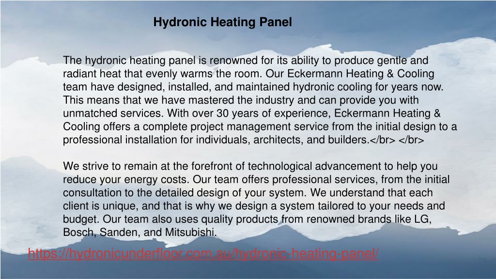 PPT - Hydronic Heating Panel PowerPoint Presentation, free download ...