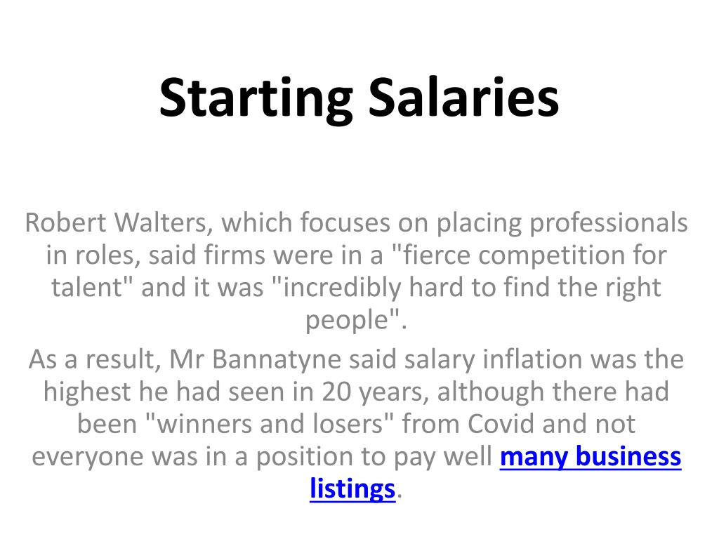 PPT - Starting Salaries PowerPoint Presentation, free download - ID ...