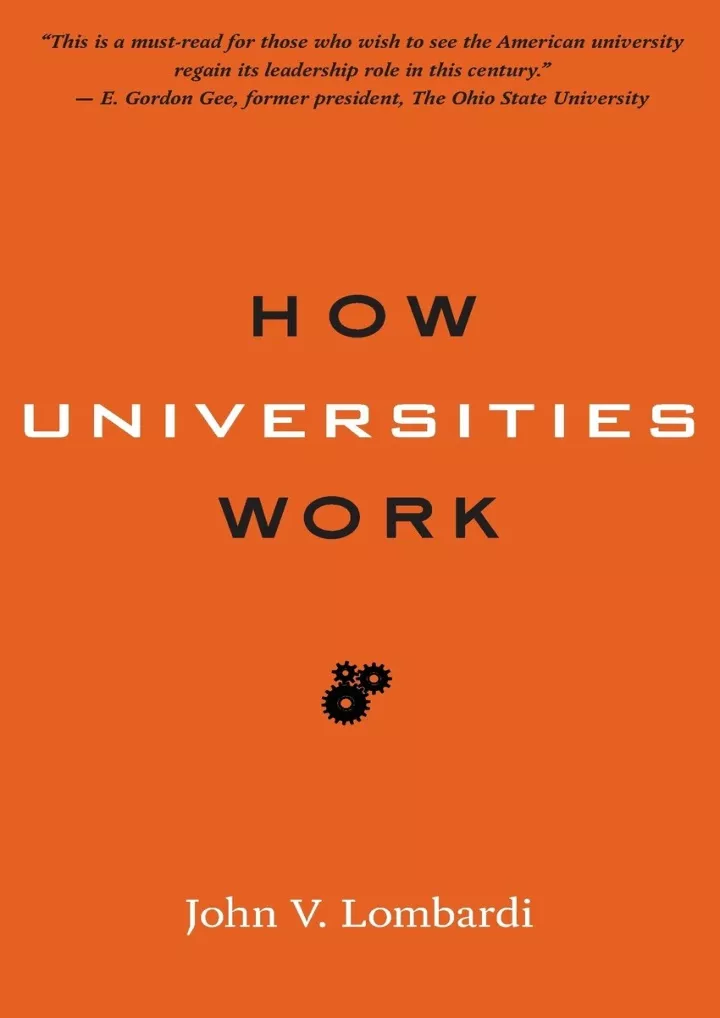 PPT - DOWNLOA T How Universities Work Higher Ed Leadership Essentials ...