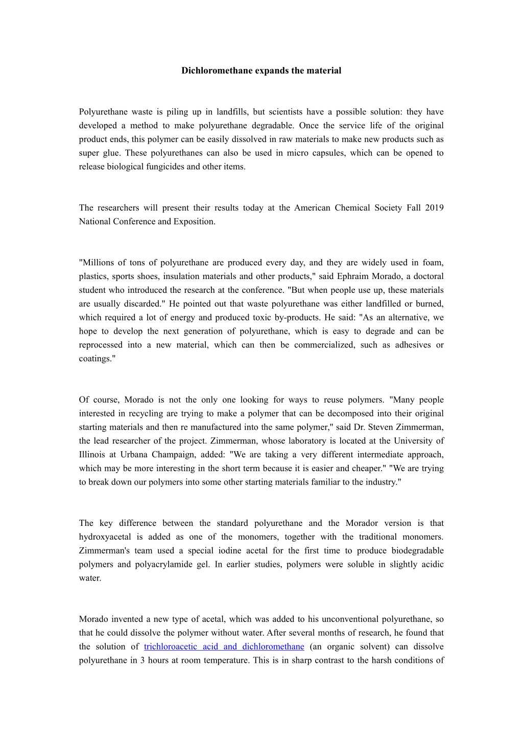 PPT - Dichloromethane expands the material PowerPoint Presentation ...