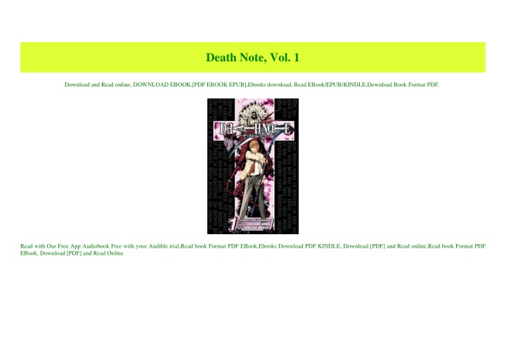 PPT - PDF) Death Note Vol. 1 [PDF EBOOK EPUB KINDLE] PowerPoint ...
