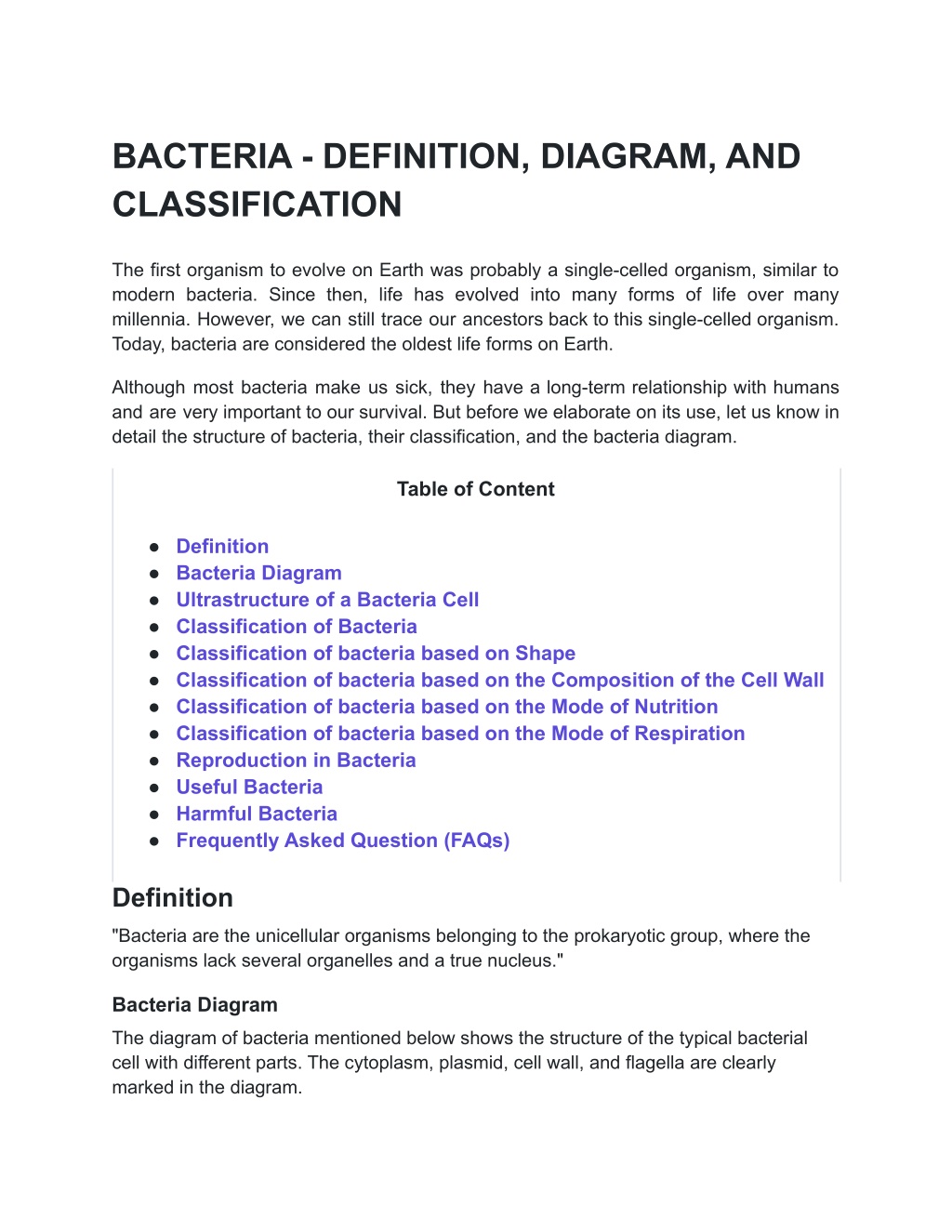 PPT - BACTERIA - DEFINITION, DIAGRAM, AND CLASSIFICATION PowerPoint ...