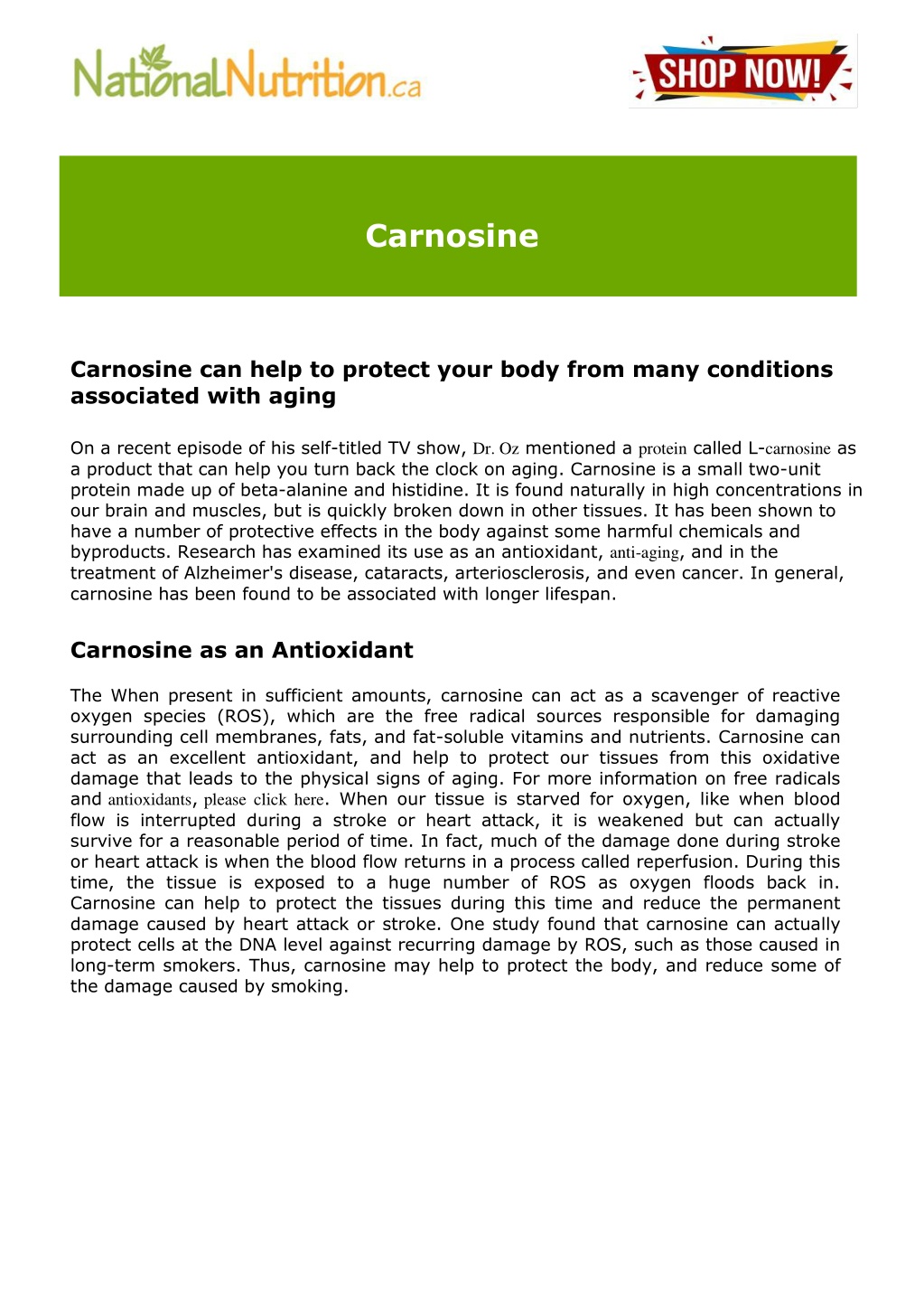 PPT - Carnosine PowerPoint Presentation, free download - ID:11748641