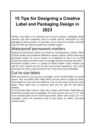 PPT - 15 Tips for Designing a Creative Label and Packaging Design in ...