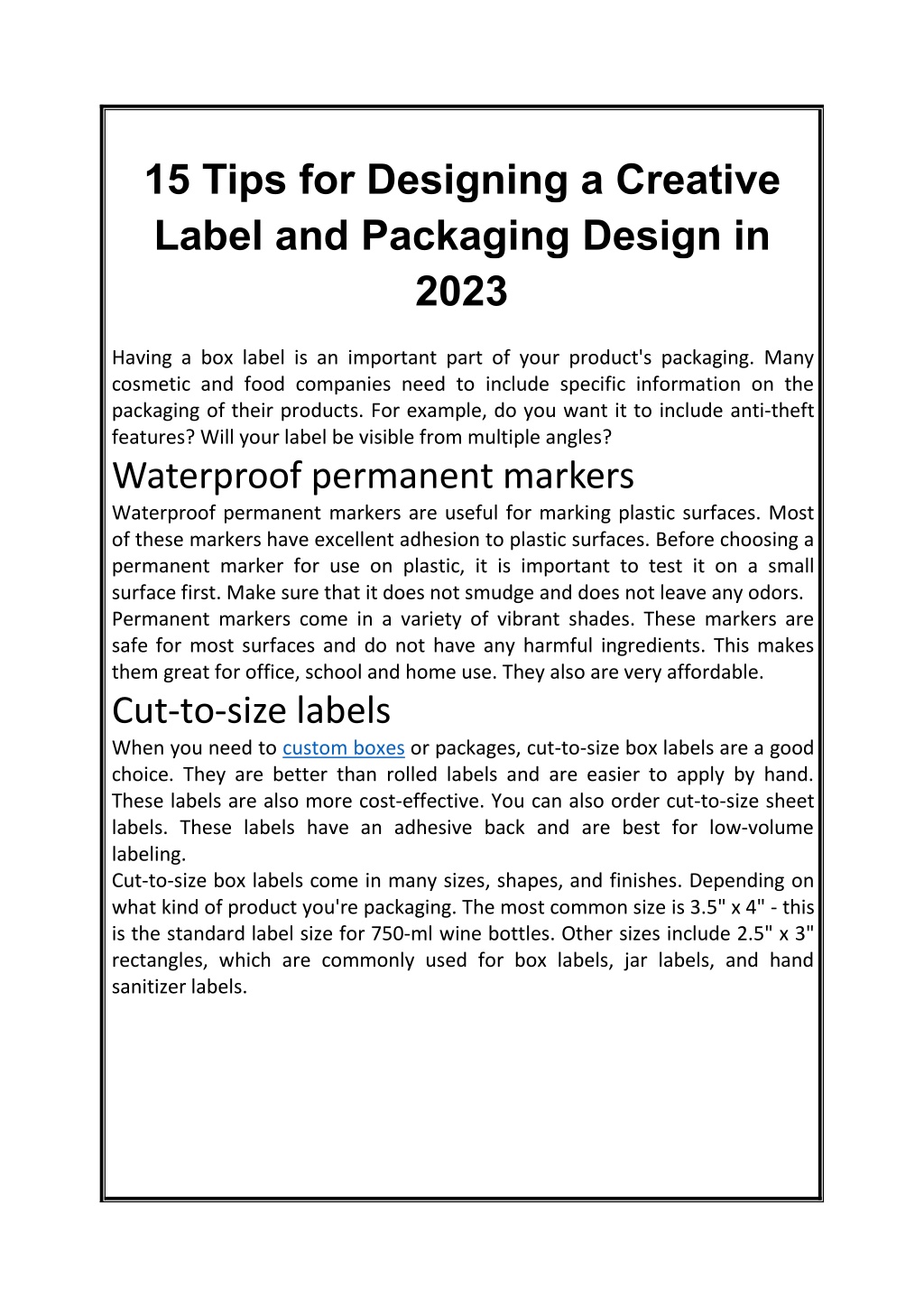 PPT - 15 Tips for Designing a Creative Label and Packaging Design in ...