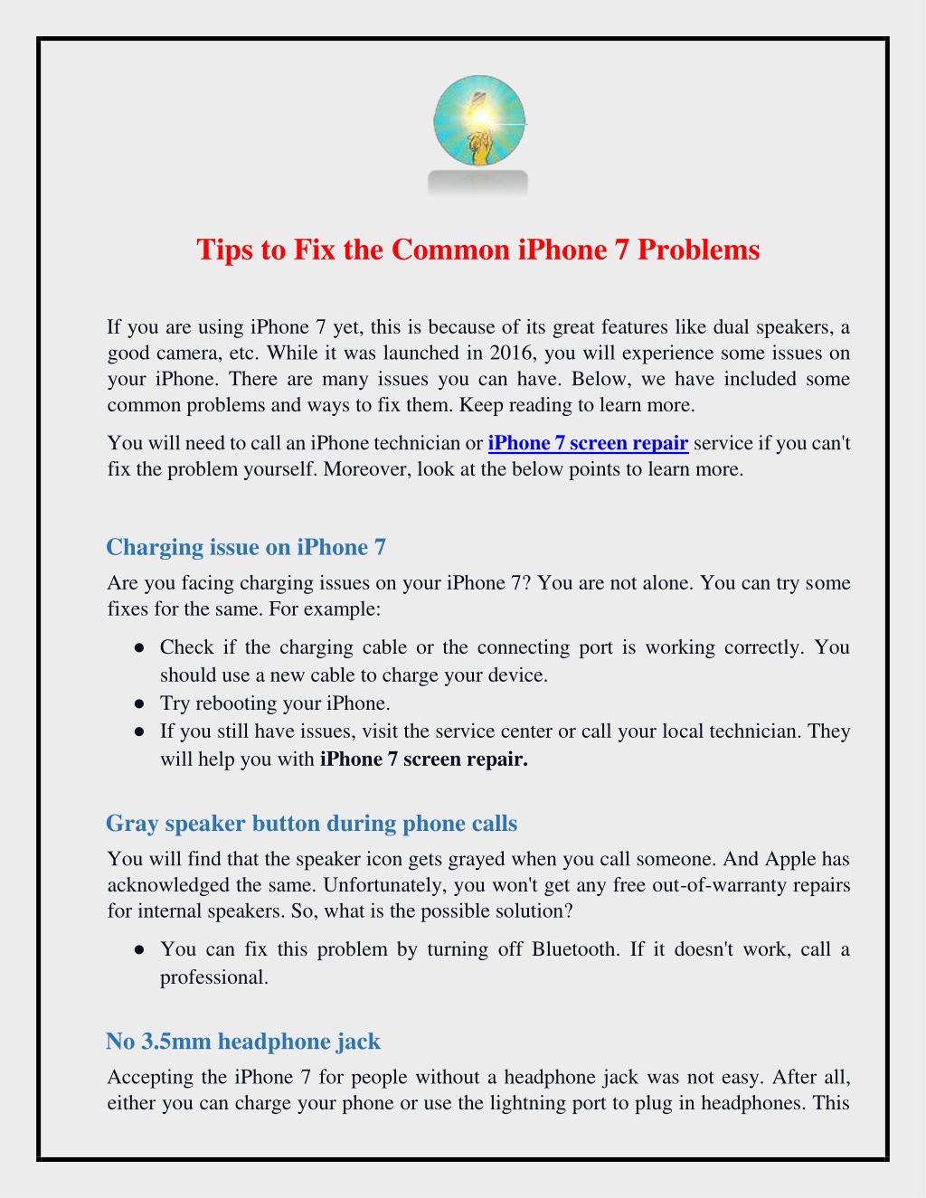 PPT - Tips to Fix the Common iPhone 7 Problems PowerPoint Presentation ...