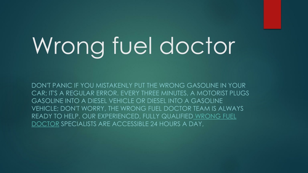 PPT - Wrong fuel doctor PowerPoint Presentation, free download - ID ...