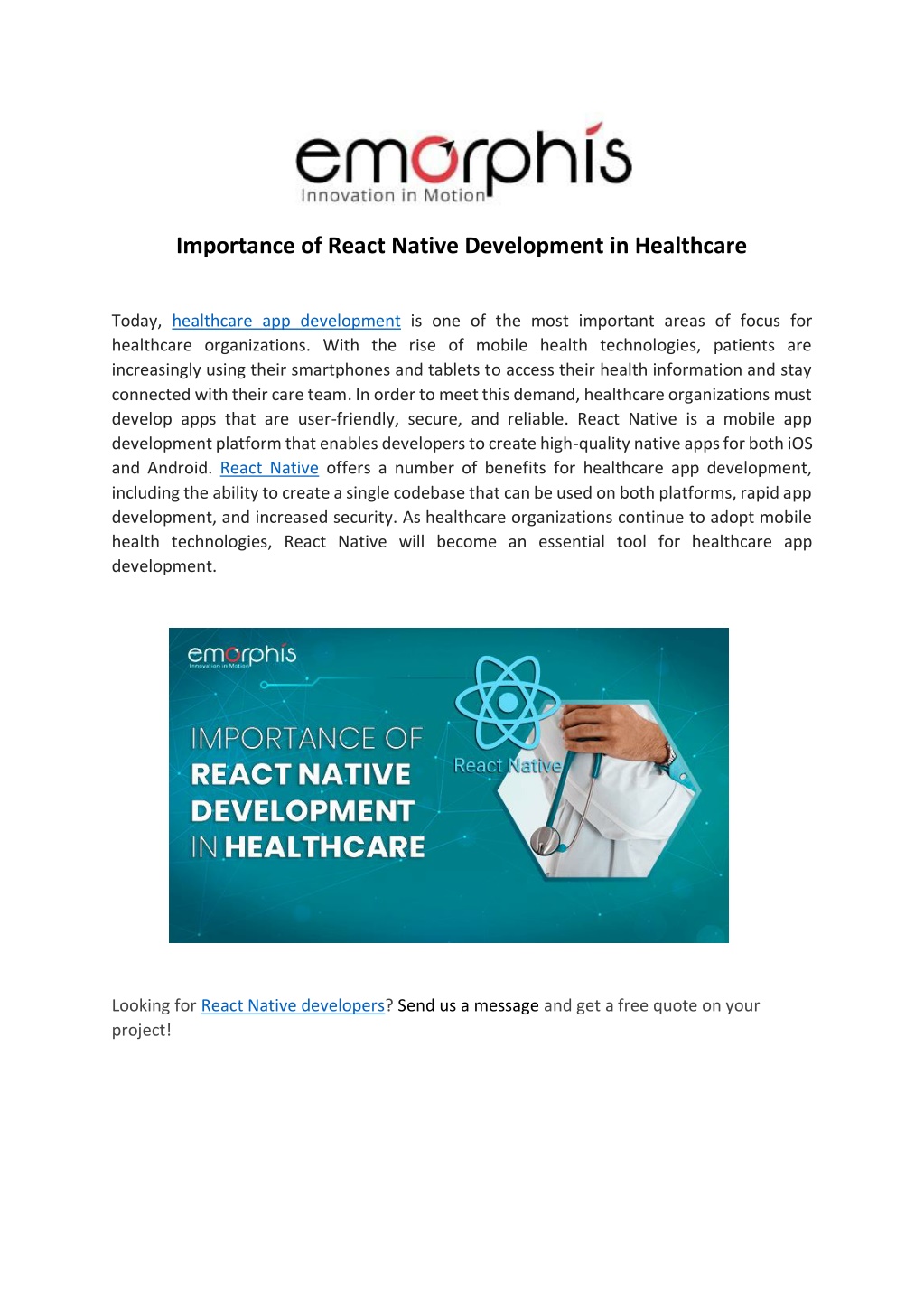 PPT - Importance of React Native Development in Healthcare PowerPoint ...