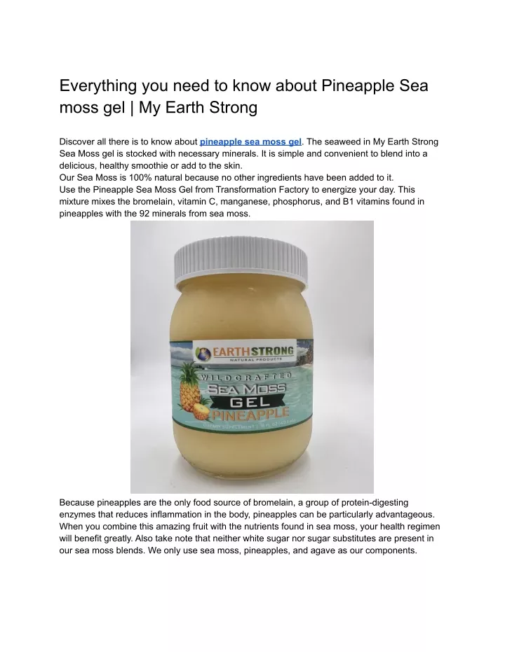 PPT - Everything you need to know about Pineapple Sea moss gel _ My ...