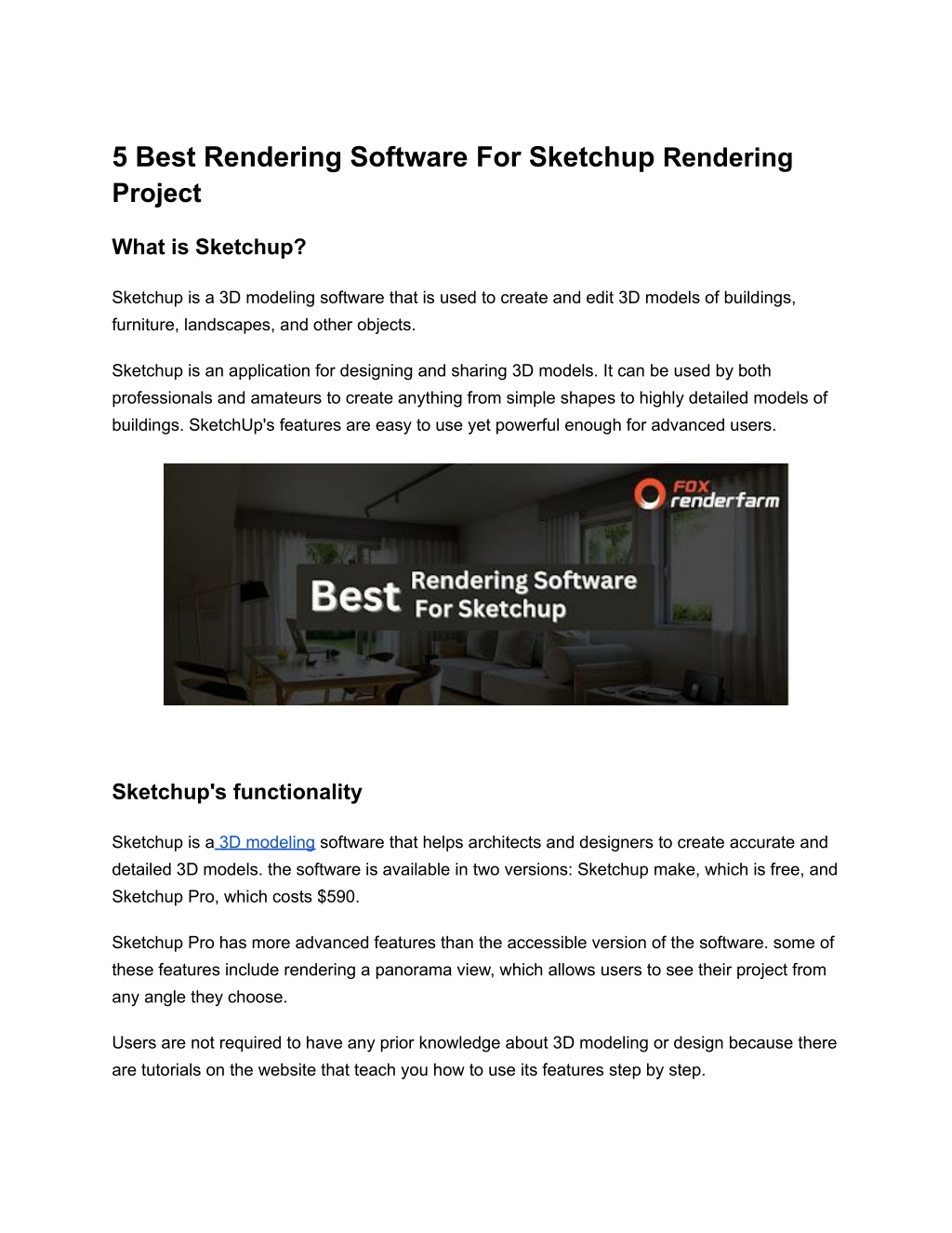 PPT - 5 Best Rendering Software For Sketchup Rendering Project PowerPoint Presentation - ID:11754922