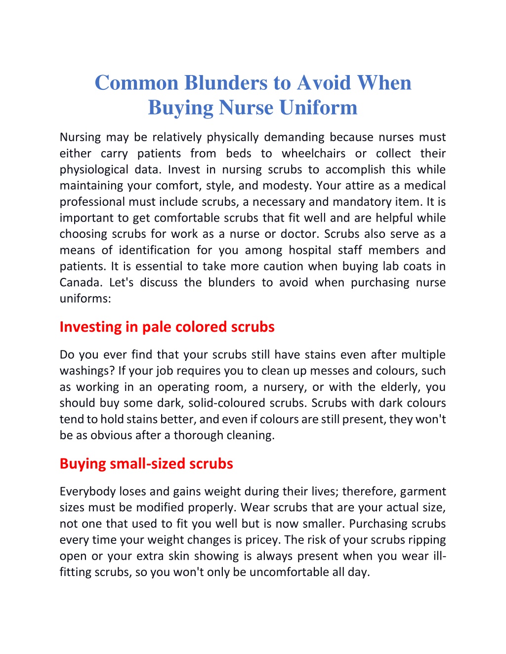 PPT - Common blunders to avoid when buying nurse uniform PowerPoint ...