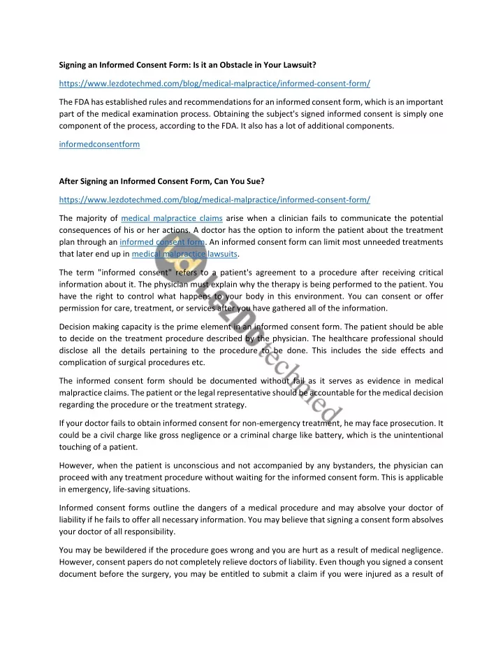 PPT - Signing an Informed Consent Form: Is it an Obstacle in Your ...