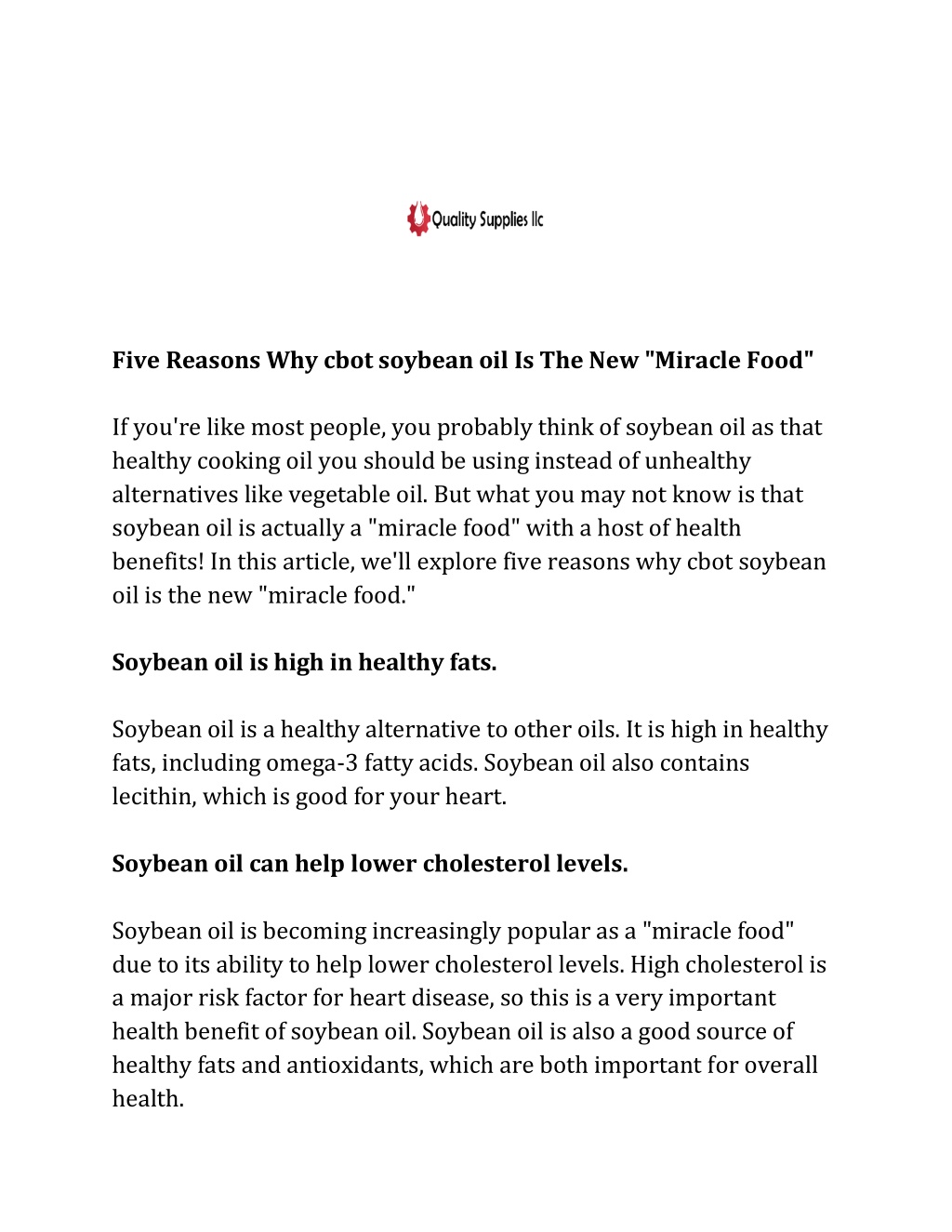 PPT - Five Reasons Why cbot soybean oil Is The New Miracle Food PowerPoint Presentation - ID ...