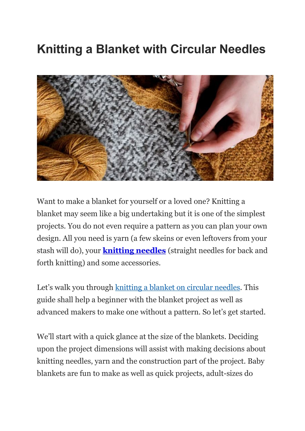 PPT - Knitting a Blanket with Circular Needles PowerPoint Presentation - ID:11758852