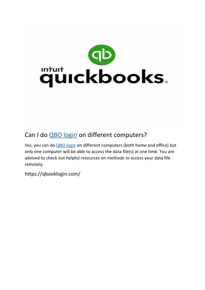 PPT - Can I do QBO login on different computers? PowerPoint ...