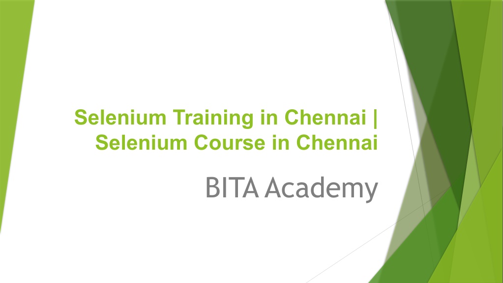 PPT - Selenium Training in Chennai PowerPoint Presentation, free ...