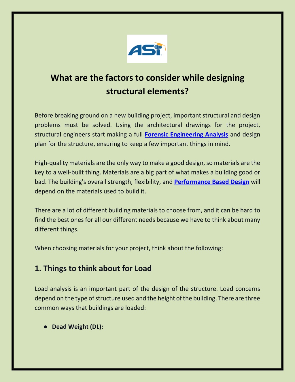 PPT - What are the factors to consider while designing structural ...