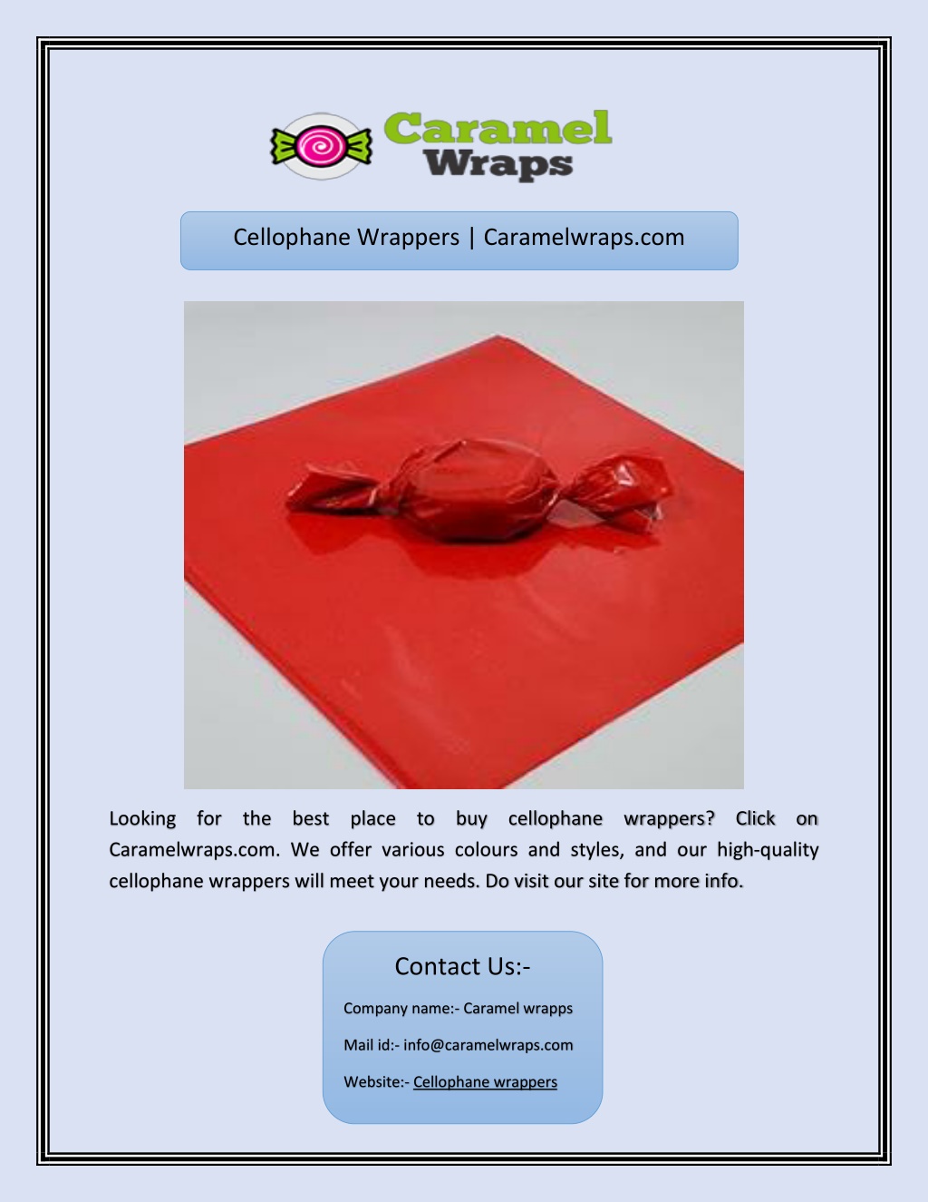 PPT - Cellophane Wrappers | Caramelwraps.com PowerPoint Presentation ...