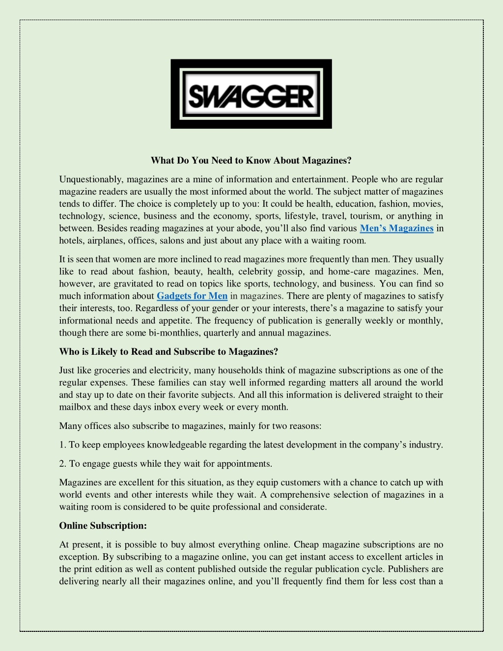 PPT - What Do You Need to Know About Magazines PowerPoint Presentation ...