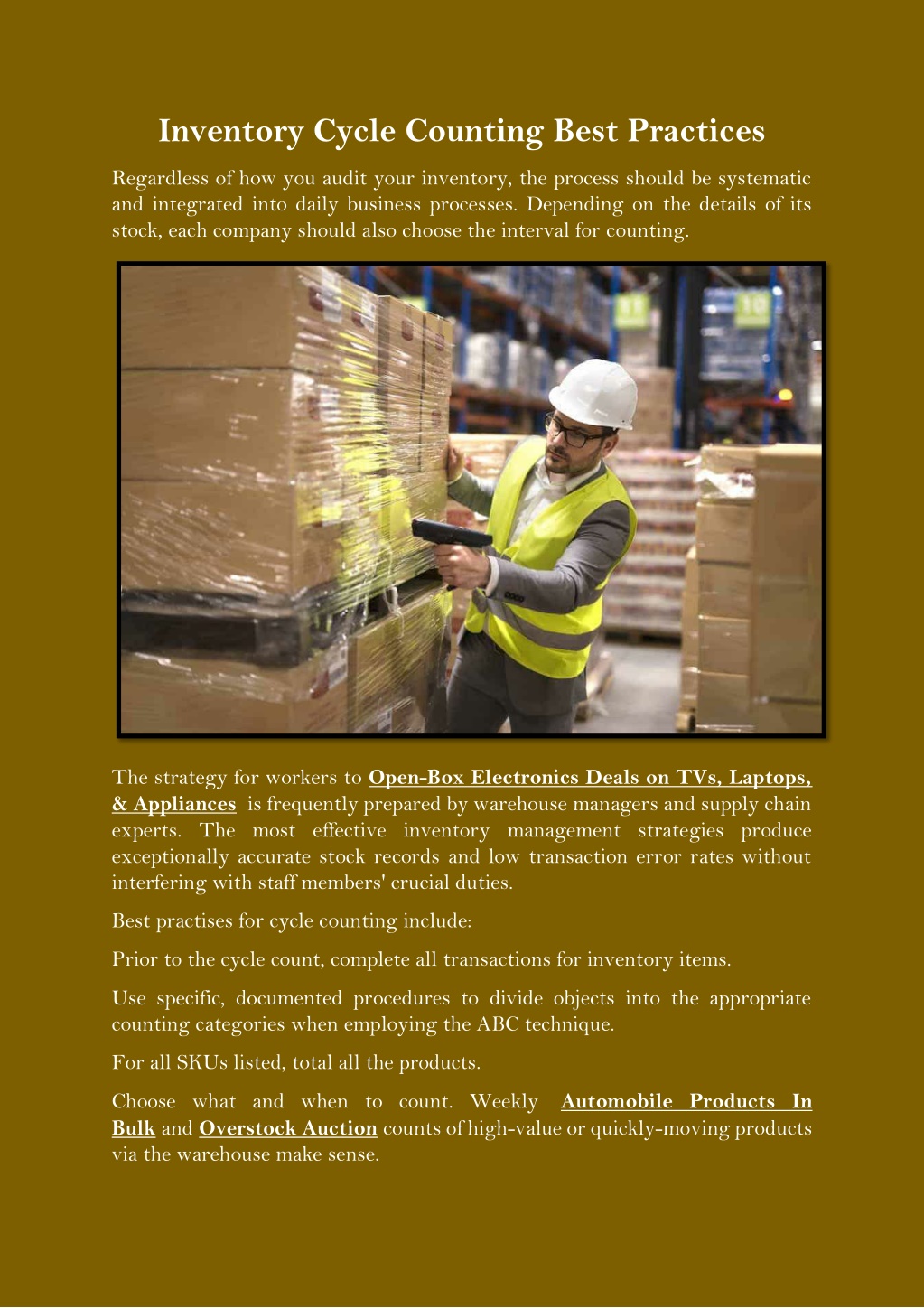 PPT - Inventory Cycle Counting Best Practices PowerPoint Presentation ...