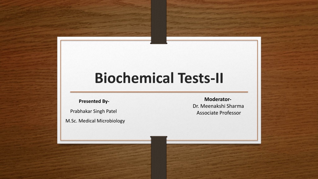 PPT - Biochemical Test 2nd part PowerPoint Presentation, free download ...