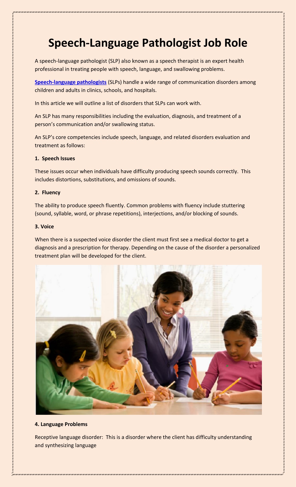 PPT - Speech-Language Pathologist Job Role PowerPoint Presentation ...