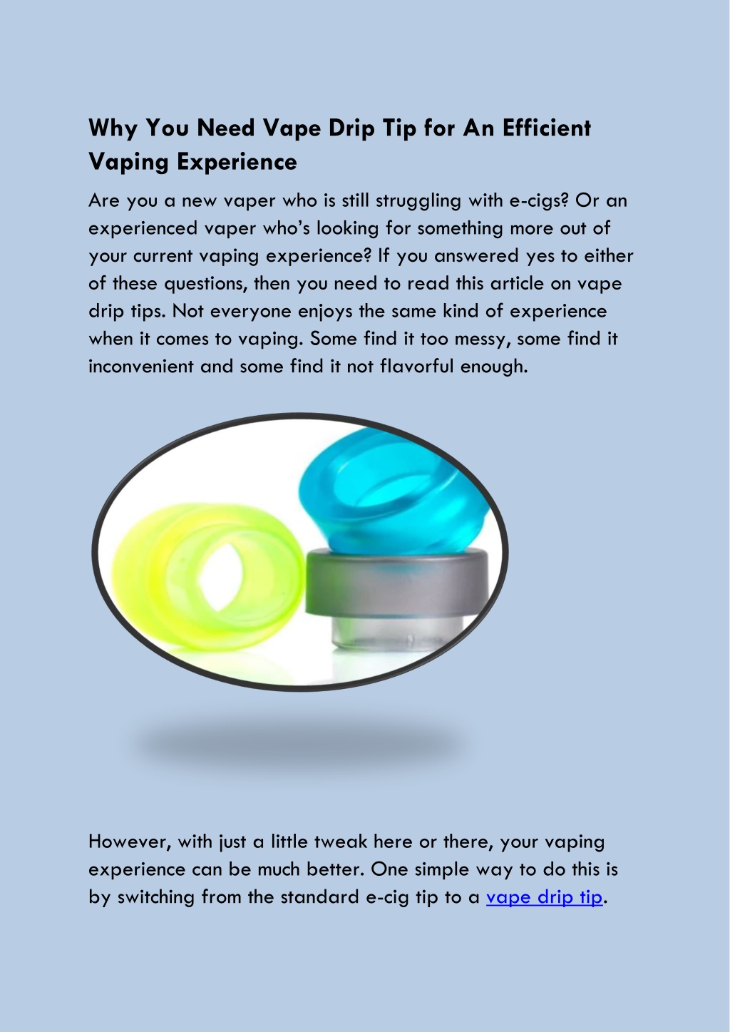 PPT - Why You Need Vape Drip Tip for An Efficient Vaping Experience ...