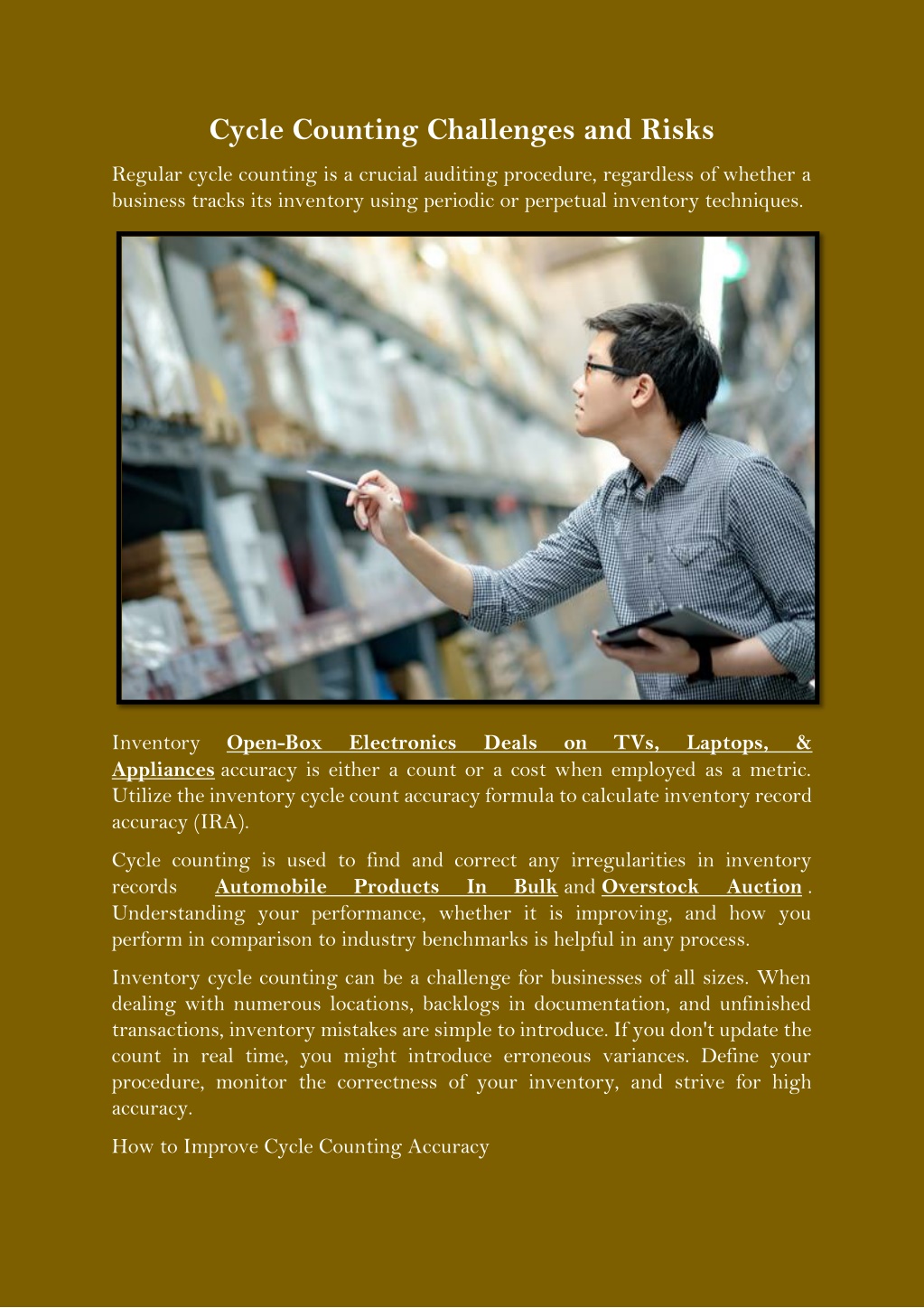 PPT - Cycle Counting Challenges and Risks PowerPoint Presentation, free ...