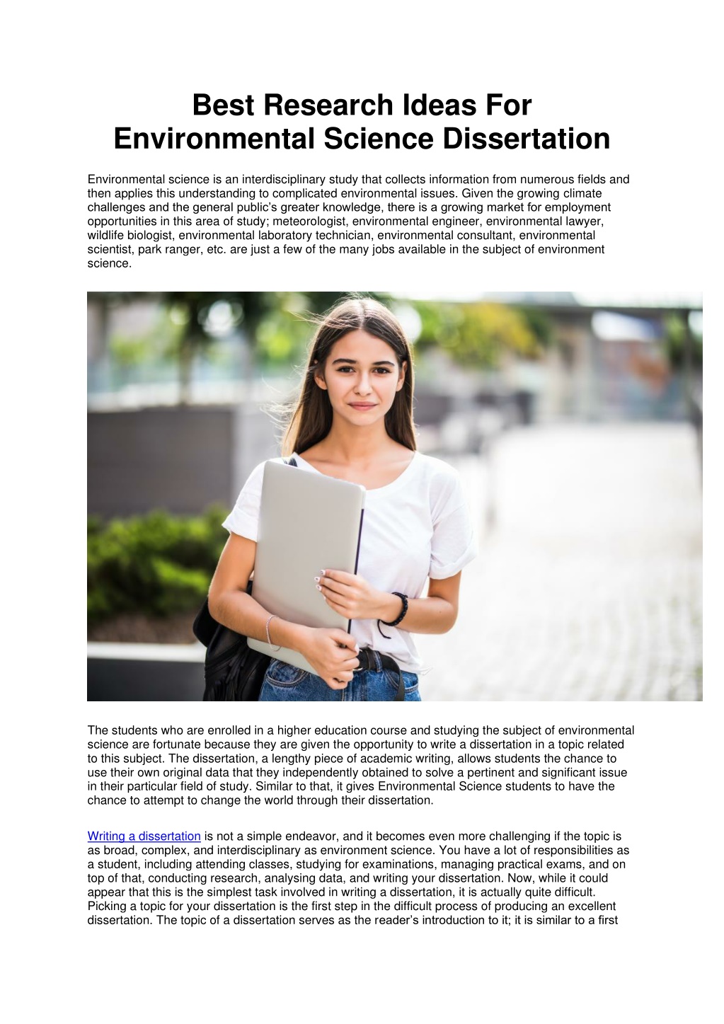 PPT - Best Research Ideas For Environmental Science Dissertation ...