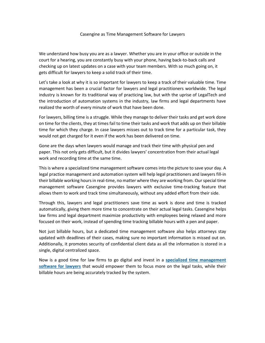 PPT - Casengine as Time Management Software for Lawyers PowerPoint Presentation - ID:11771720