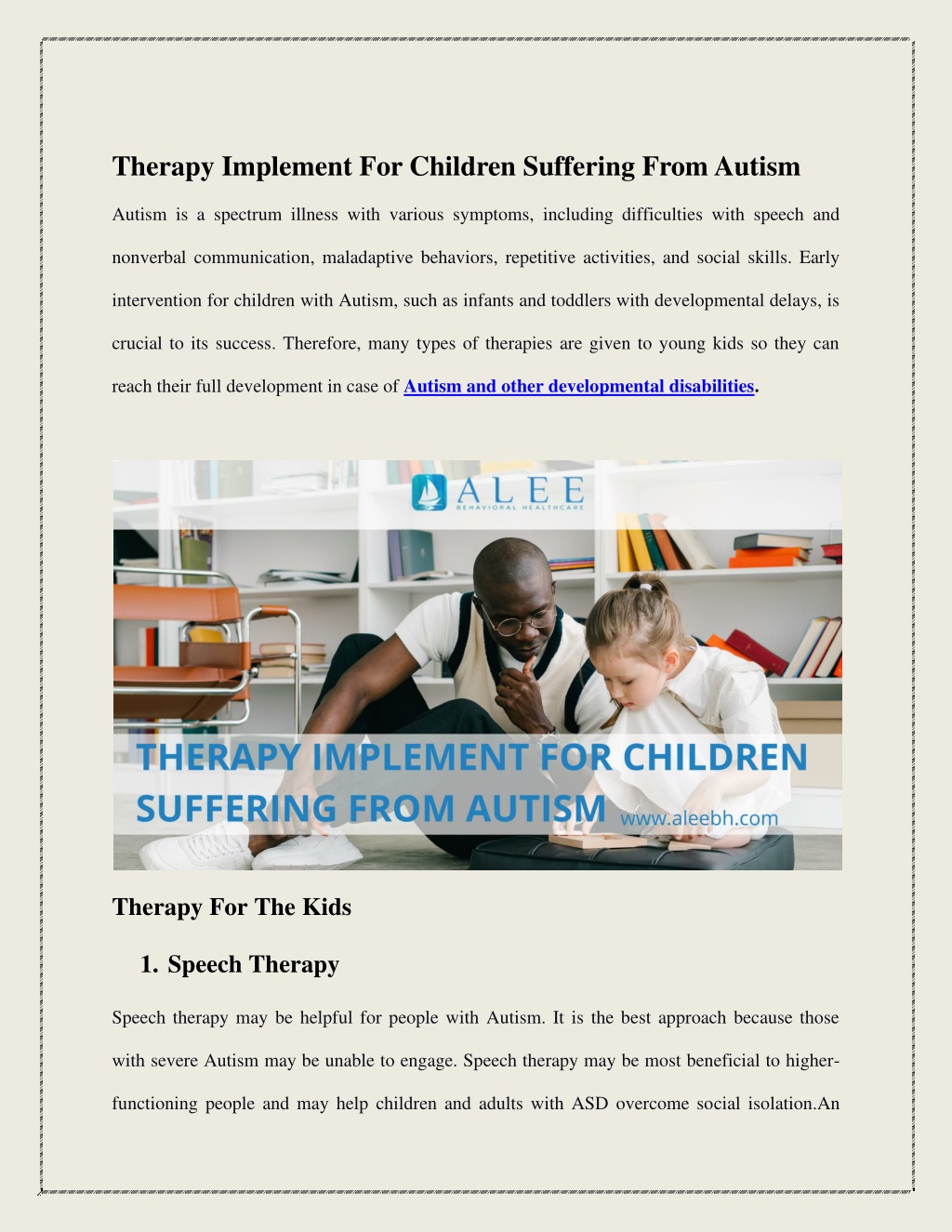 PPT - Therapy Implement For Children Suffering From Autism PowerPoint ...