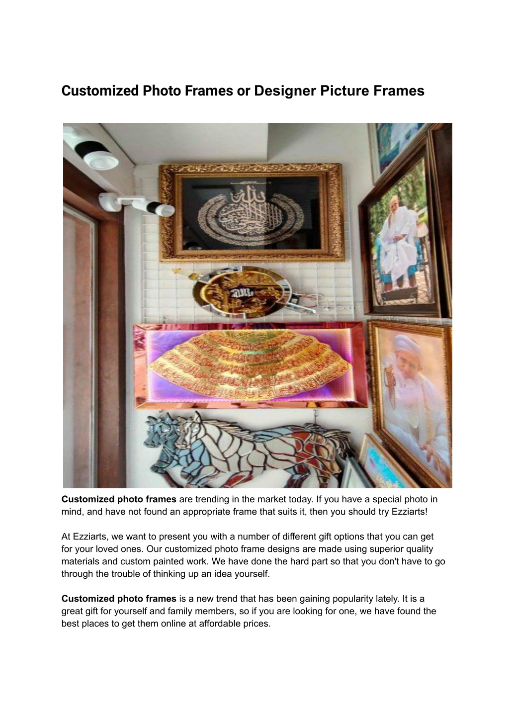 PPT - Customized Photo Frames or Designer Picture Frames PowerPoint ...