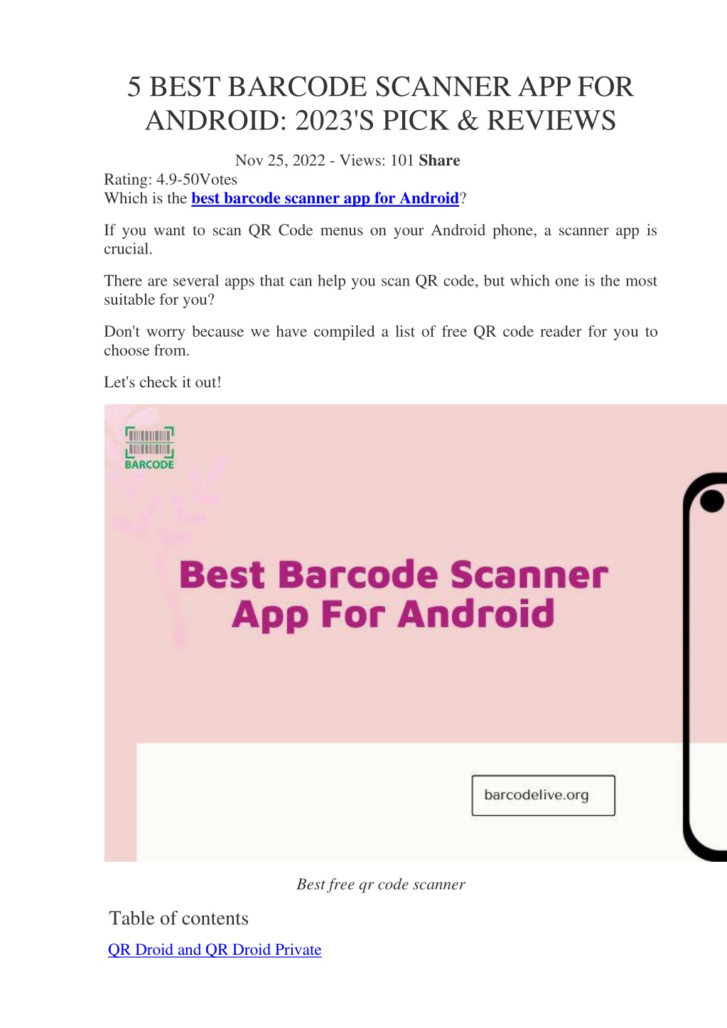 PPT - 5 Best Barcode Scanner App For Android: Top Customer-Pick ...