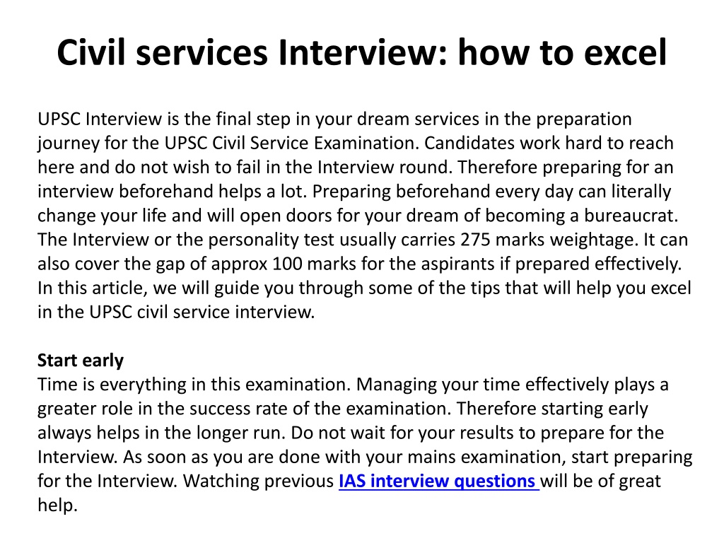 PPT - Civil services Interview: how to excel PowerPoint Presentation ...