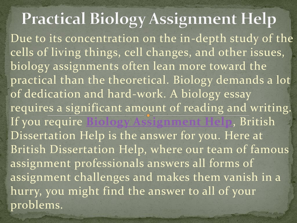 PPT - Practical Biology Assignment Help PowerPoint Presentation, free ...