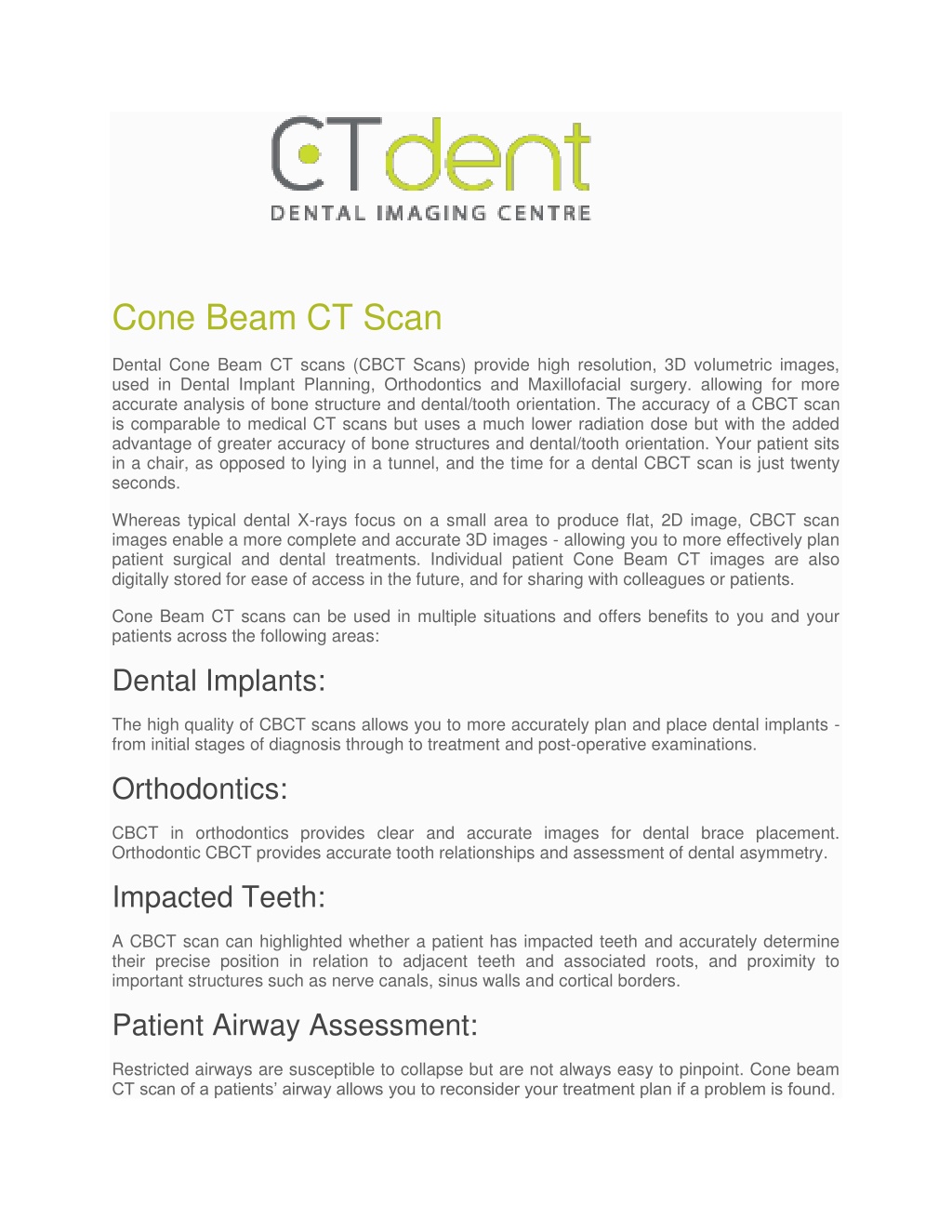 PPT - Cone Beam CT Scan (CBCT) - CT Dent Ltd PowerPoint Presentation ...