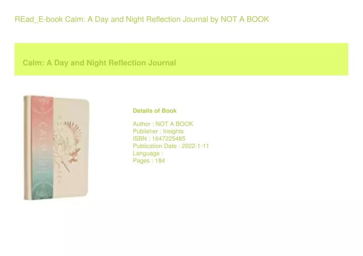 PPT - REad_E-book Calm A Day and Night Reflection Journal by NOT A BOOK ...