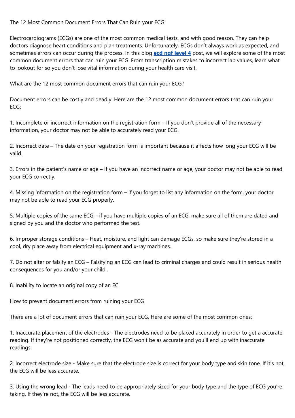 PPT - The 12 Most Common Document Errors That Can Ruin your ECG ...