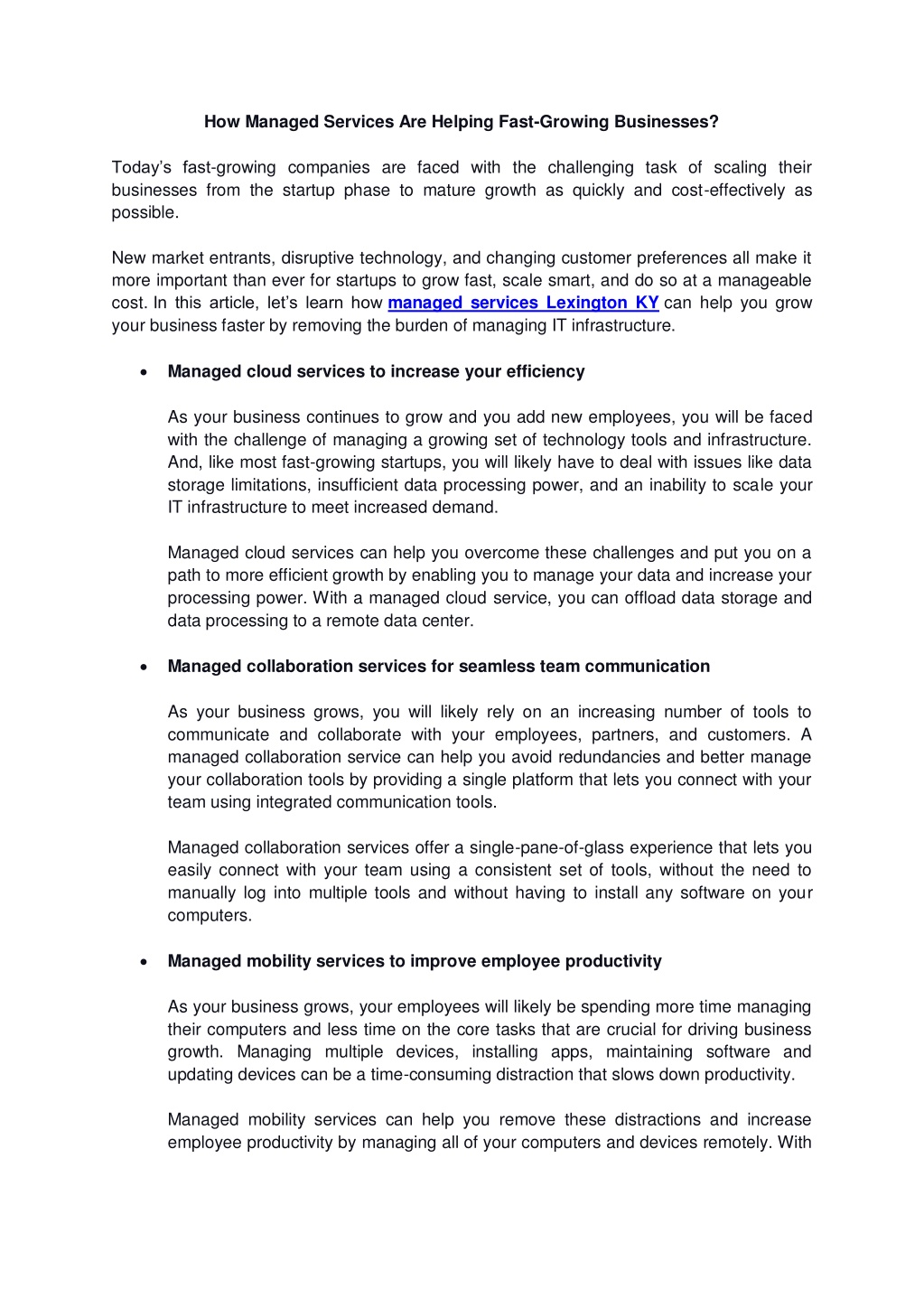 PPT - How Managed Services Are Helping Fast-Growing Businesses ...