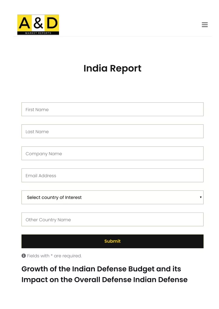 PPT - India Report | Indian Defense Budget Report PowerPoint ...
