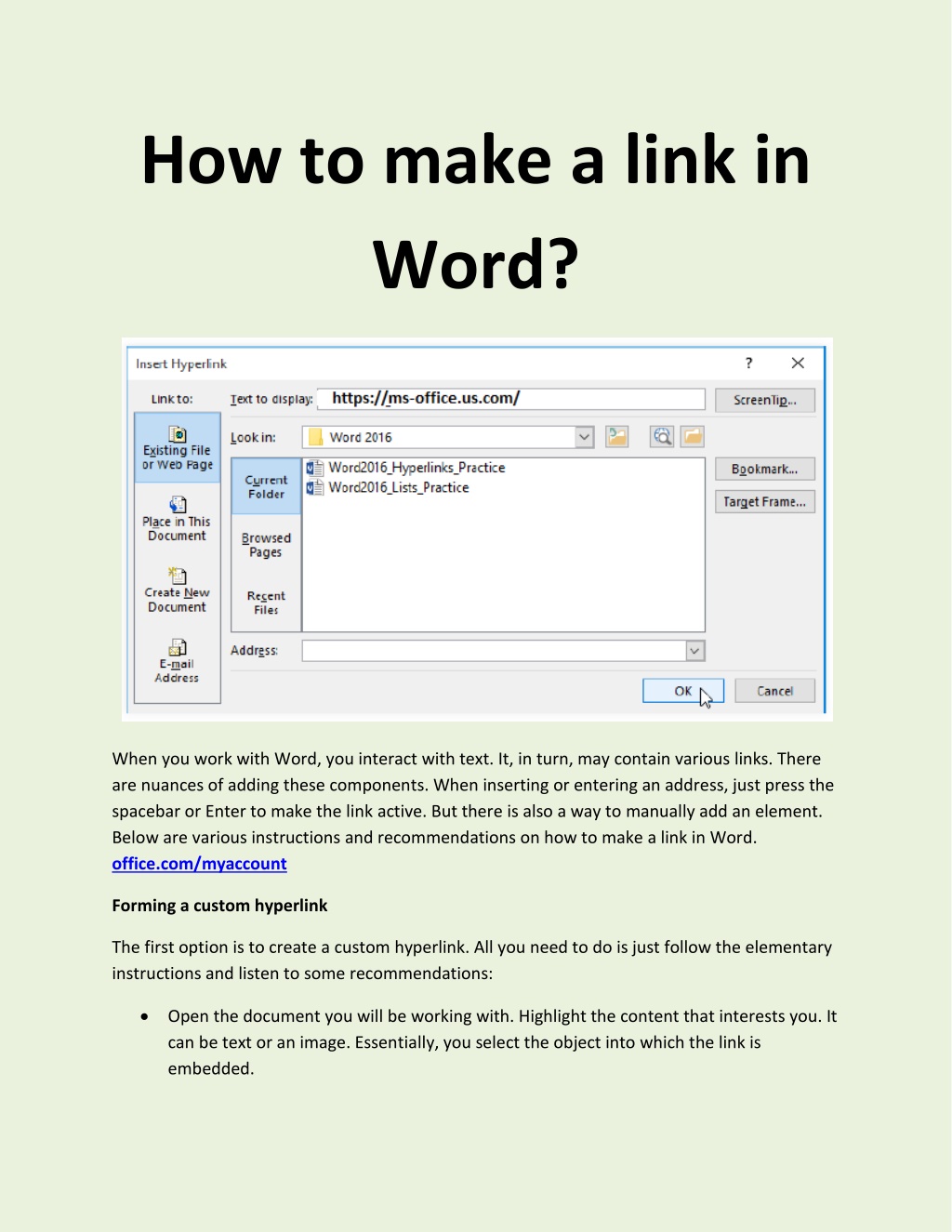 PPT - How to make a link in Word PowerPoint Presentation, free download ...