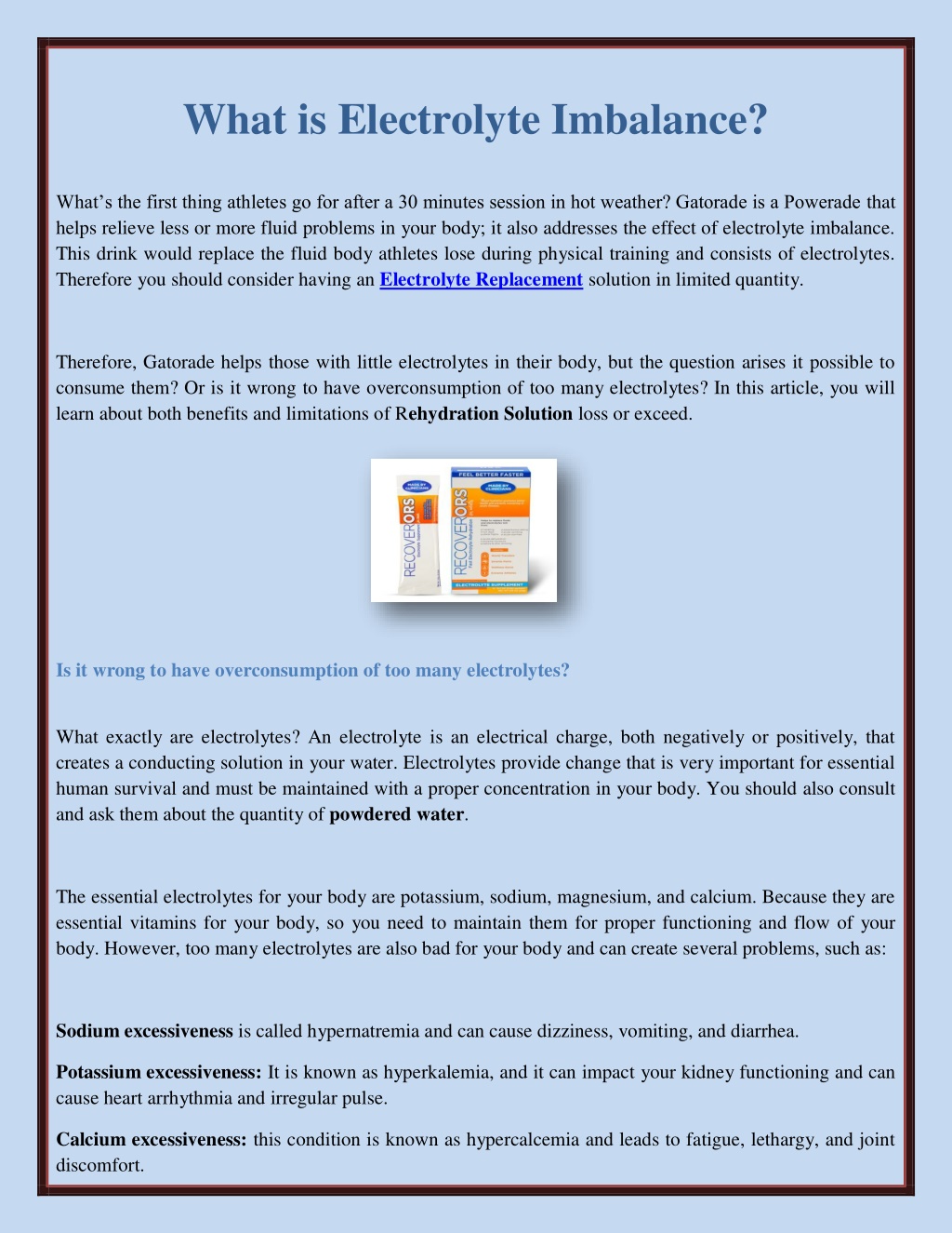 PPT - What is Electrolyte Imbalance? PowerPoint Presentation, free ...