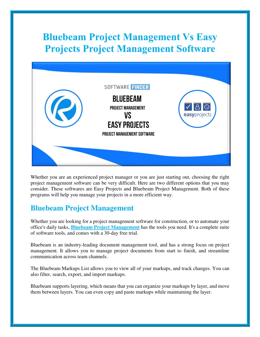PPT - Bluebeam Project Management vs Easy Projects Project Management ...