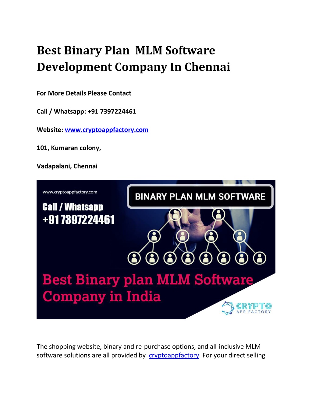 PPT - Best Binary Plan MLM Software Development Company PowerPoint ...