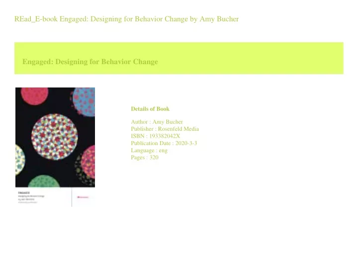 PPT - REad_E-book Engaged Designing for Behavior Change by Amy Bucher ...